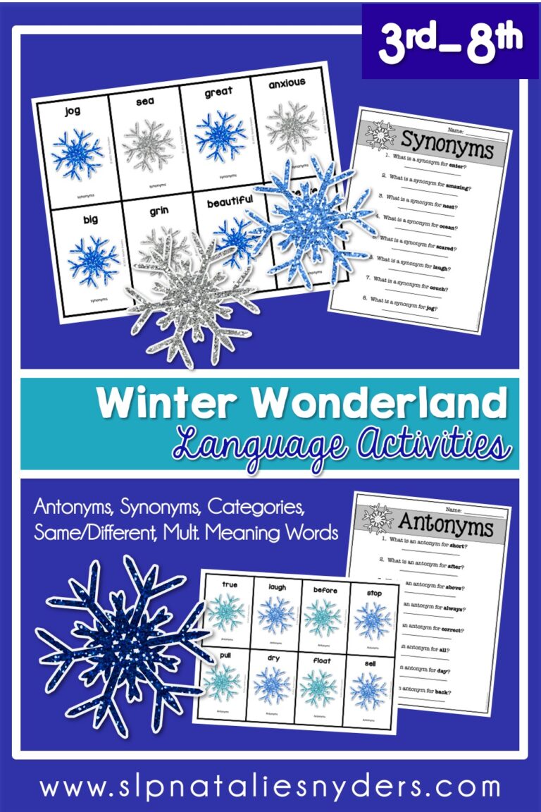Easy, Low Prep Winter Therapy Ideas for School SLPs